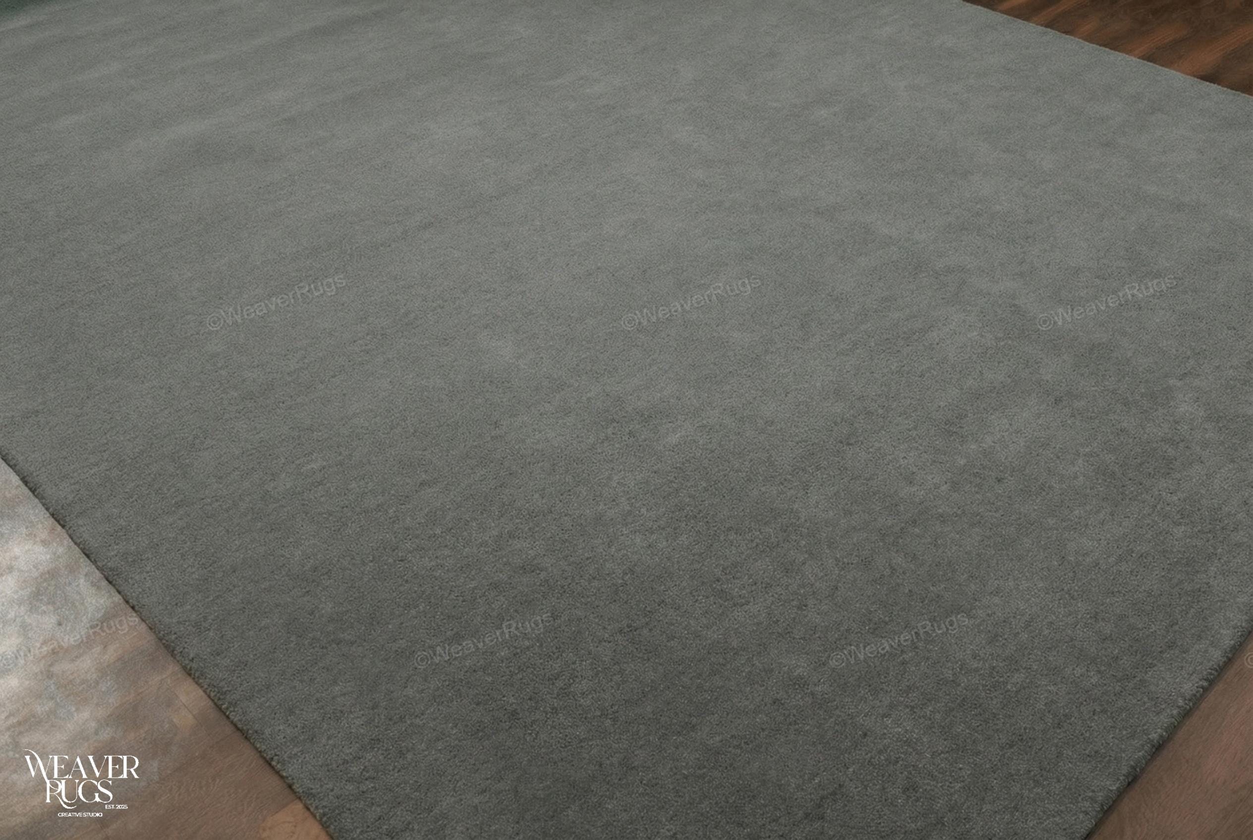 Liso Modern Solid Fine Wool Hand Tufted Ash Grey Rug - for Living Room ...