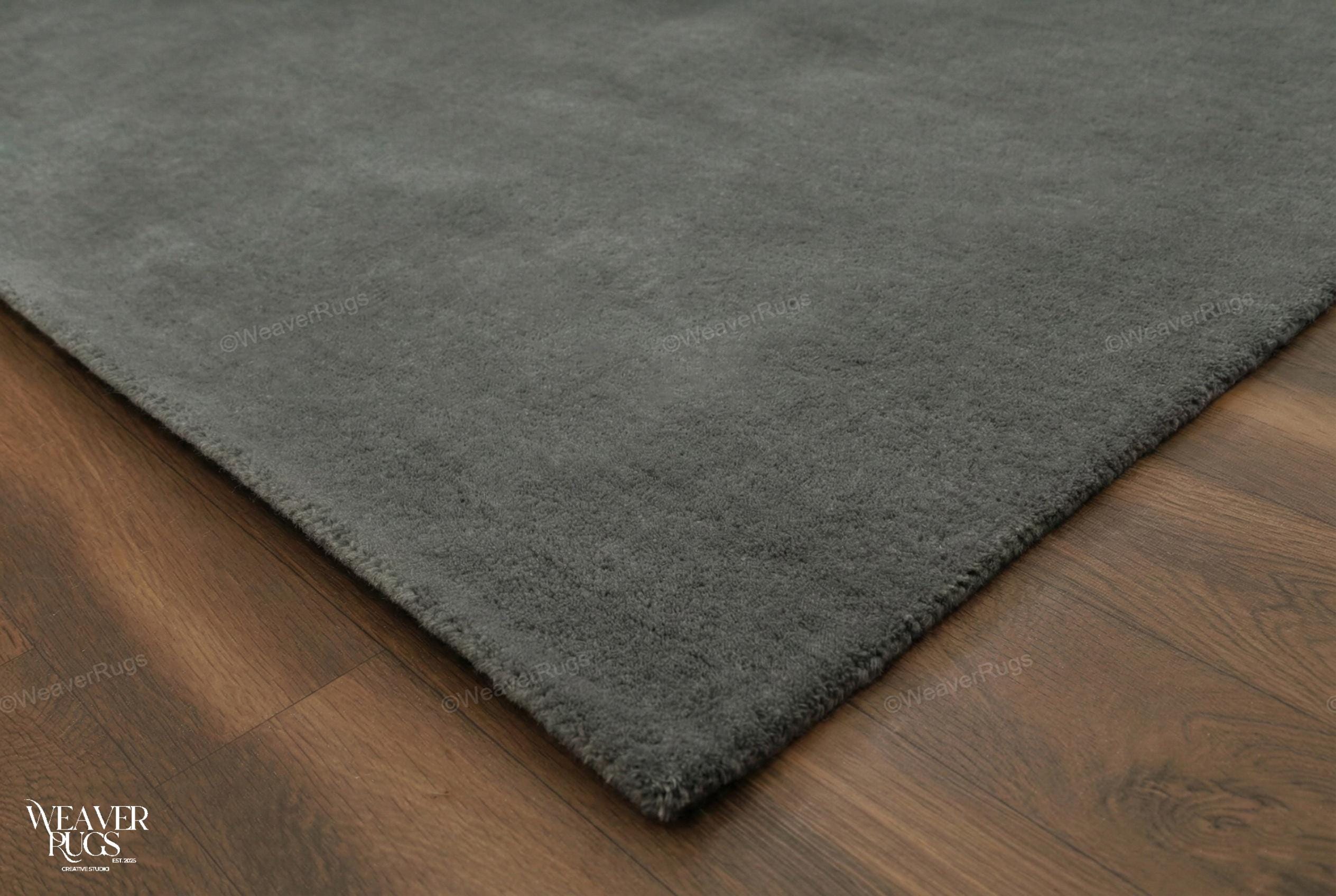 Liso Modern Solid Fine Wool Hand Tufted Ash Grey Rug - for Living Room ...