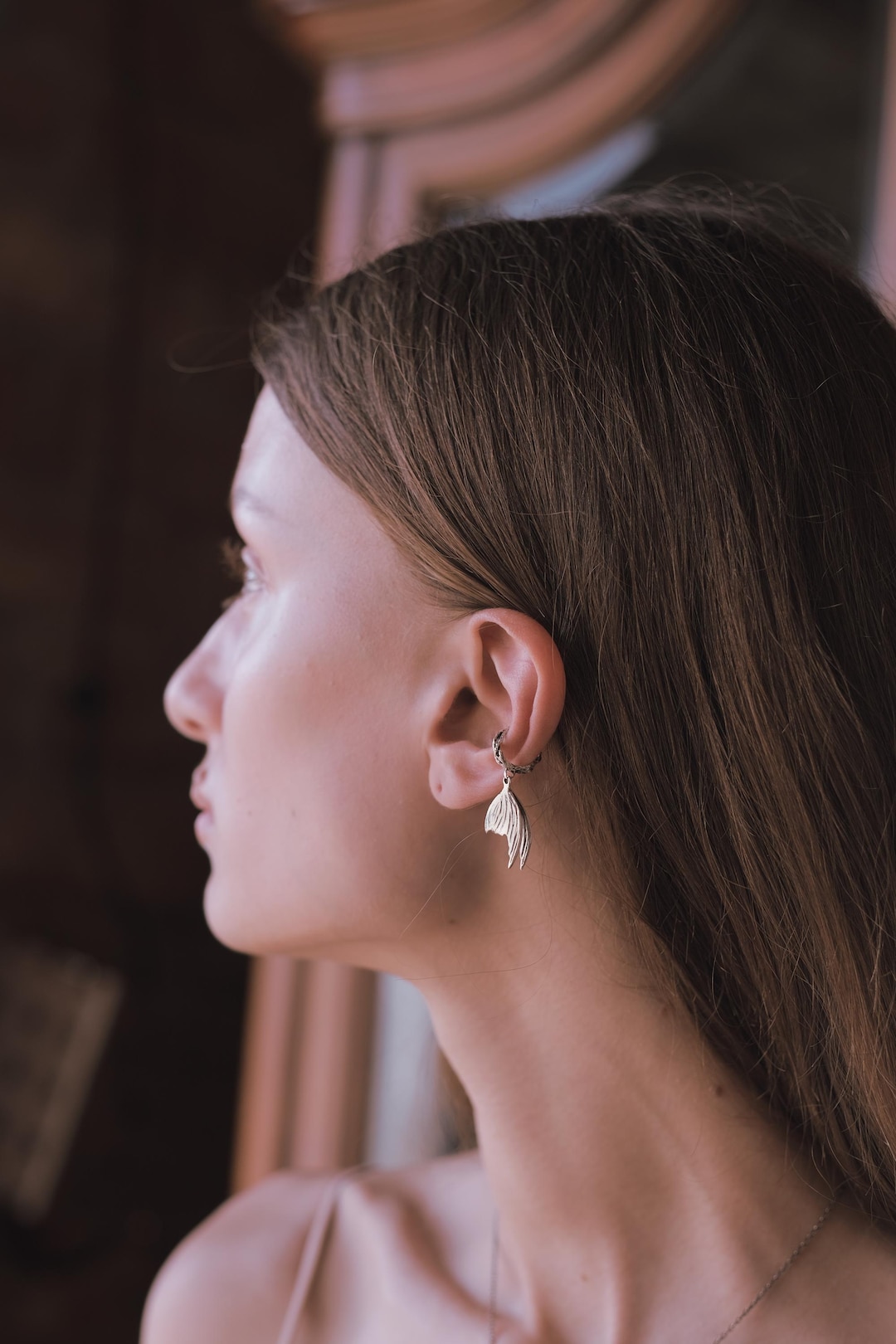 Burnt - Silver Moth Ear Cuff, No Piercing Earcuff, Moth Earring ...
