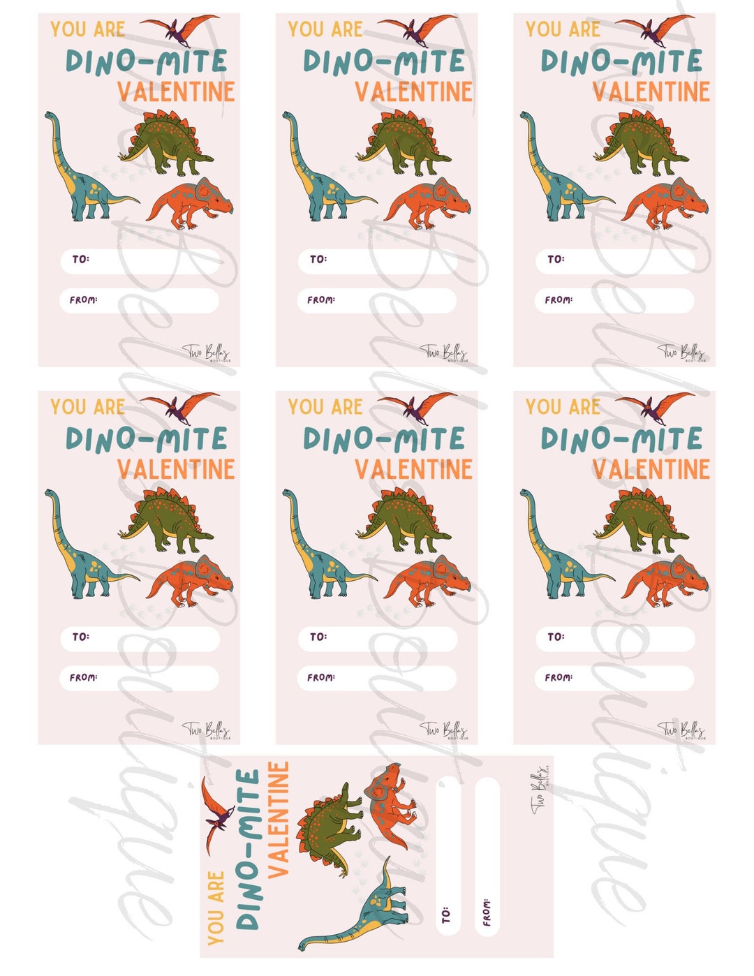 PRINTABLE Dinosaur Valentine's Day Cards, Dinosaur Valentine's for Kids ...