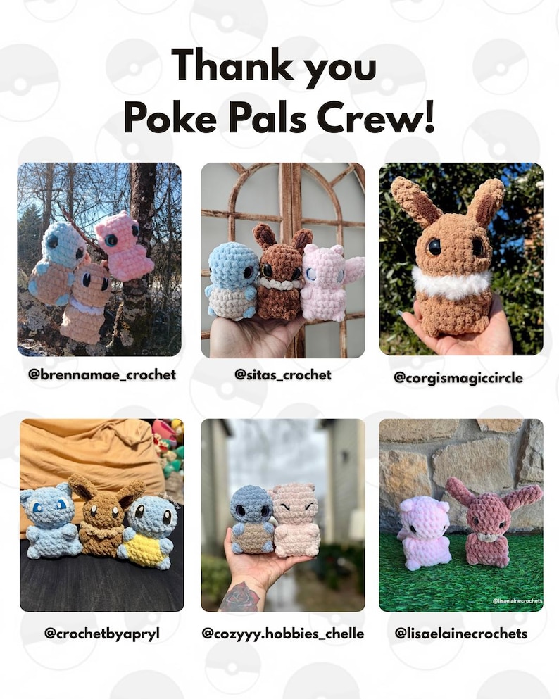 Poke Pals Pack #2 Crochet Pattern PDF Digital Download Amigurumi - Etsy