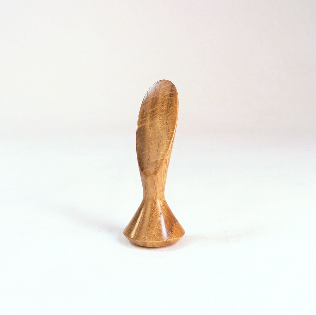 Lamp Finial White Oak Smooth Crescent Pattern, 3 Tall X 1.1 Dia Table ...