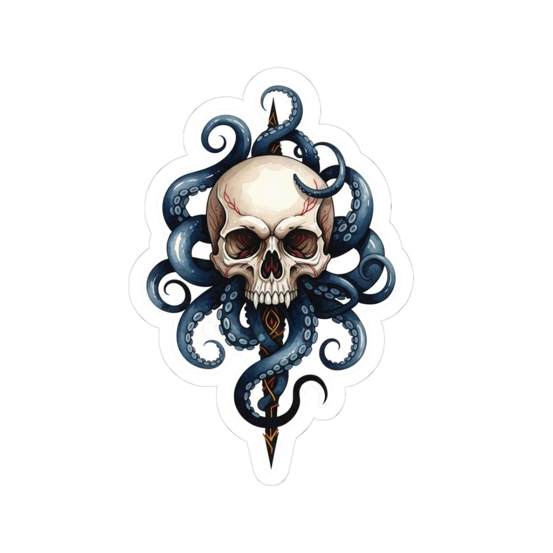 Eldritch Embrace - Tentacle Skull Warlock Sticker, Dnd Vinyl Sticker ...