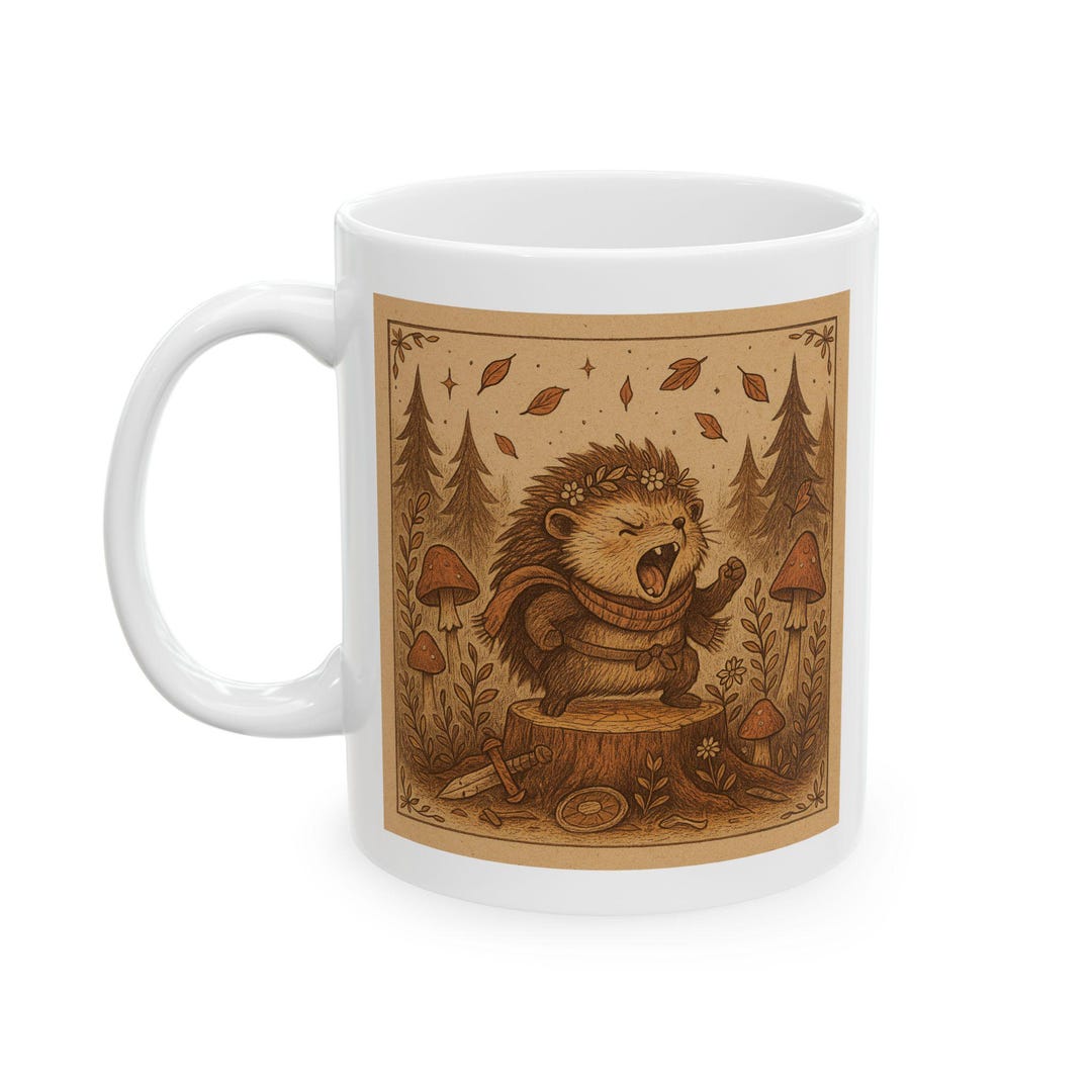 Barbarian Hedgehog Mug: Dnd Warrior Coffee Cup - Etsy