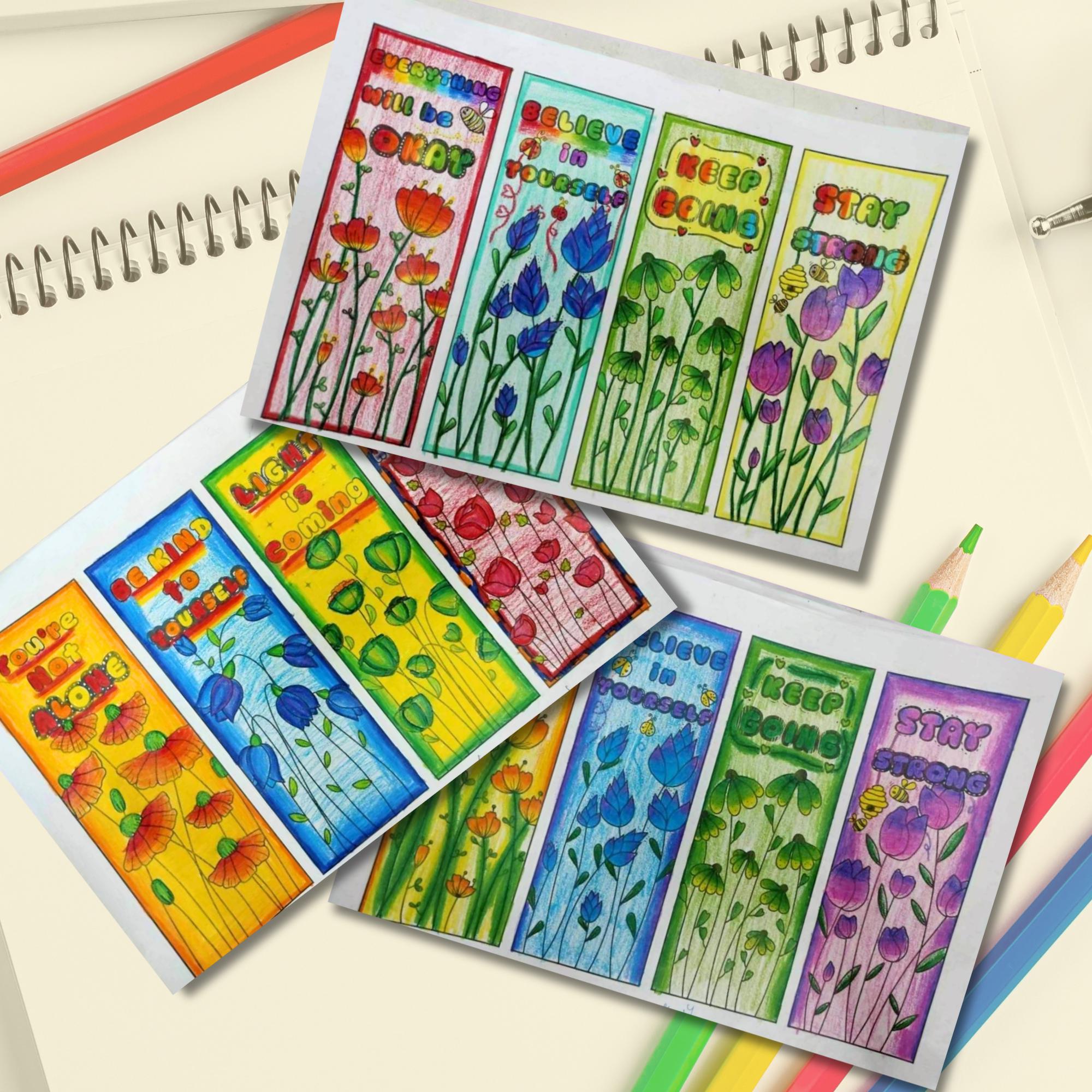 Hand-drawn Positive Affirmation Coloring Bookmarks | SEL Activity for ...