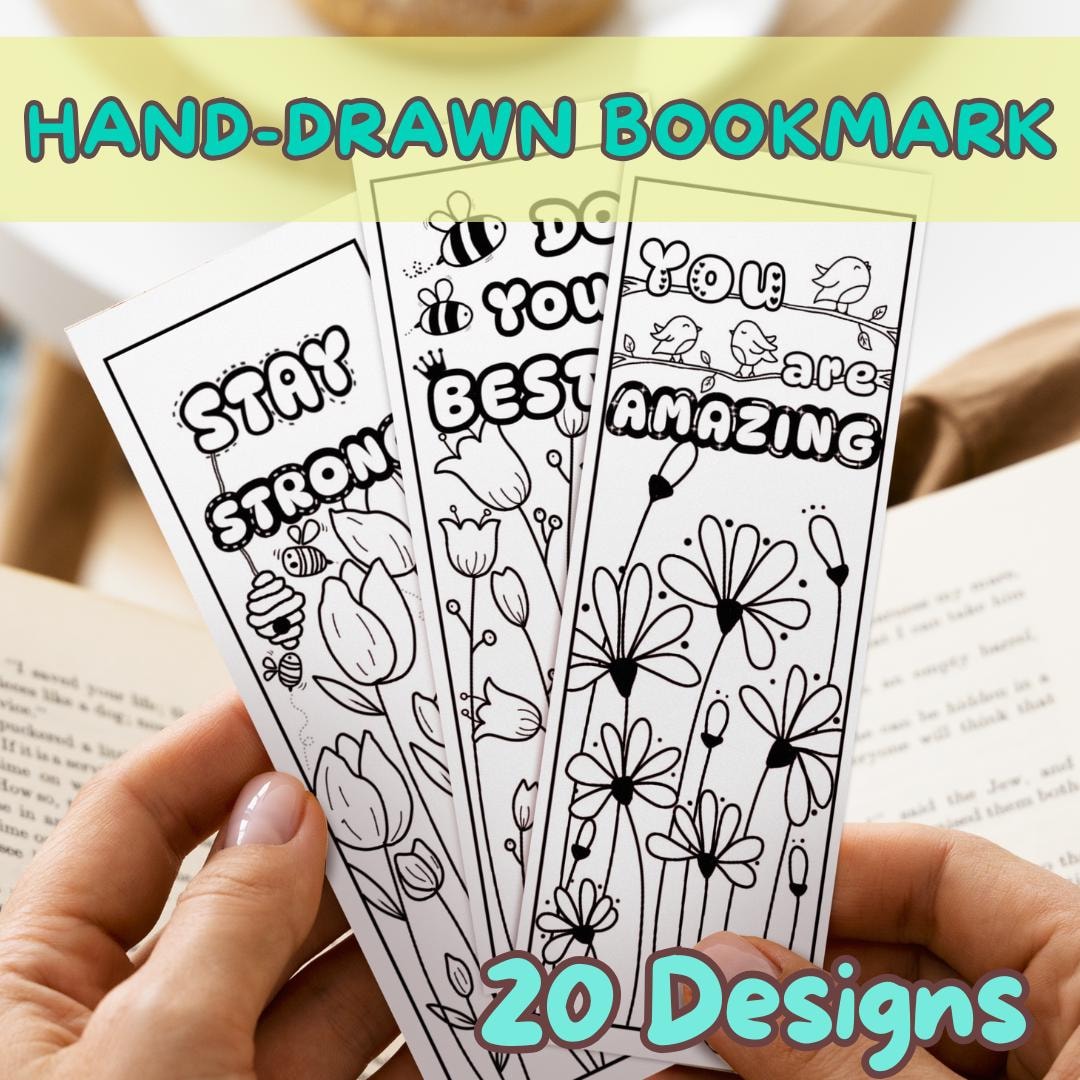 Hand-drawn Positive Affirmation Coloring Bookmarks | SEL Activity for ...