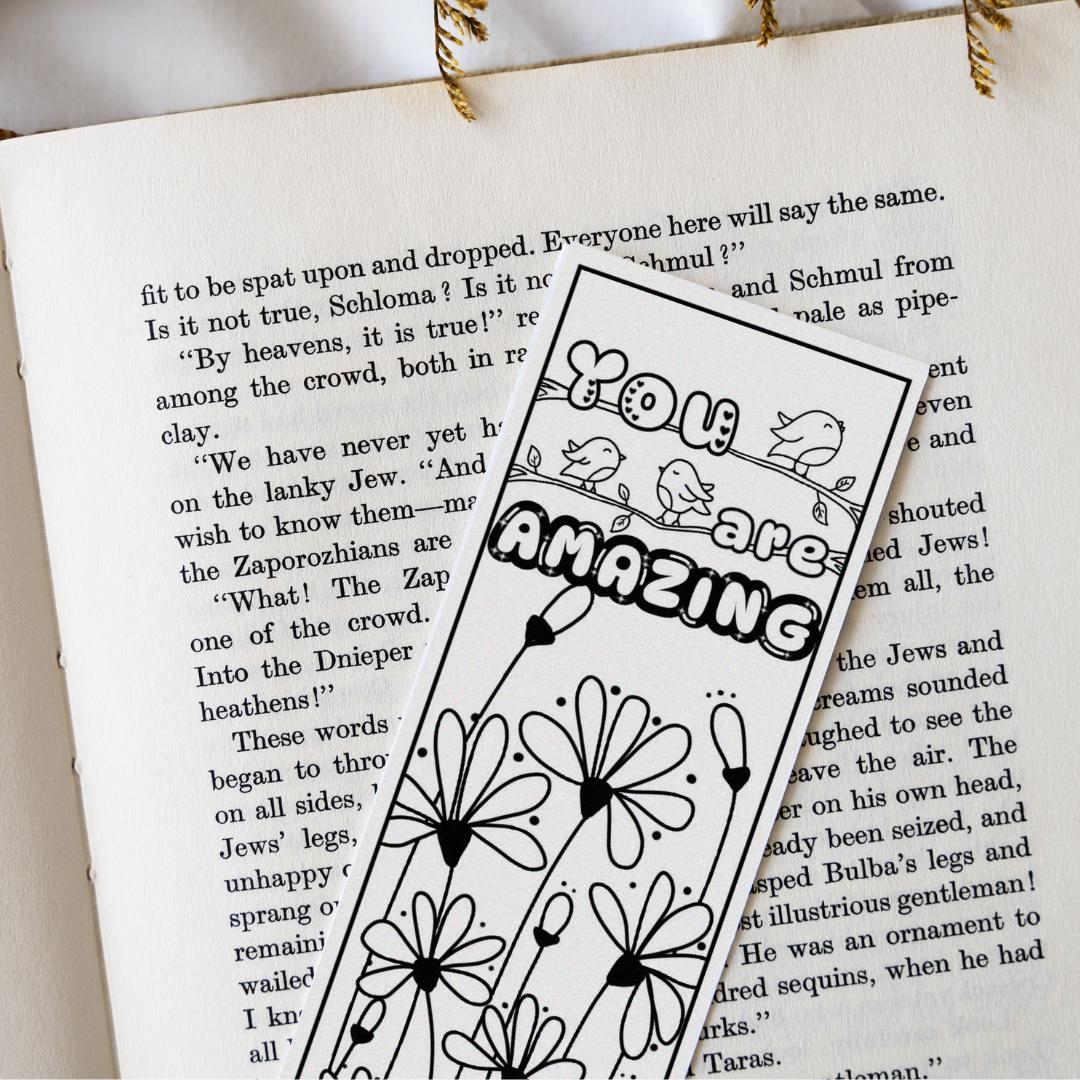 Hand-drawn Positive Affirmation Coloring Bookmarks | SEL Activity for ...