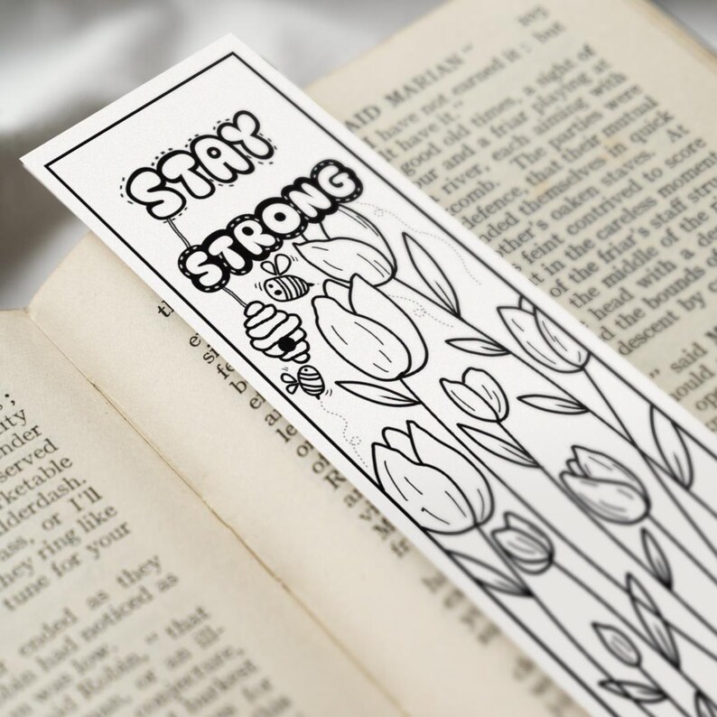 Hand-drawn Positive Affirmation Coloring Bookmarks | SEL Activity for ...