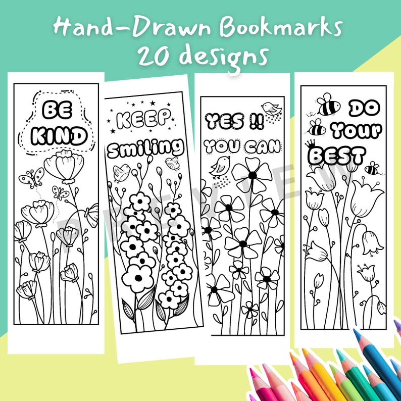 Hand-drawn Positive Affirmation Coloring Bookmarks | SEL Activity for ...