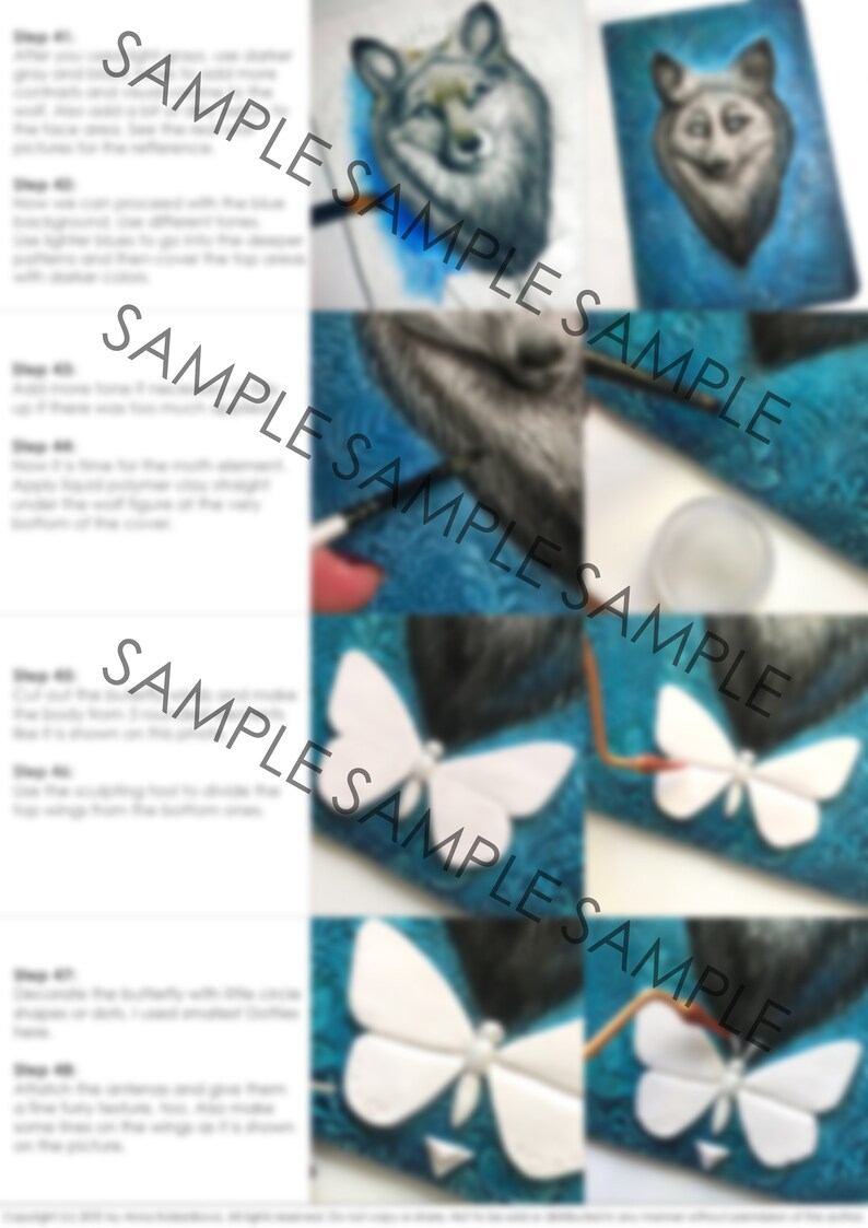 Mystical Wolf Polymer Clay Journal Tutorial wild animal fur | Etsy