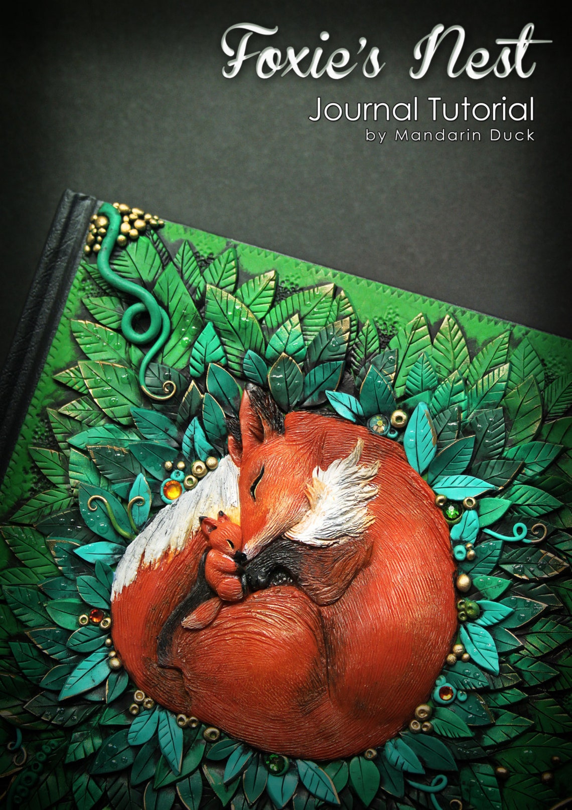 Polymer Clay Journal Tutorial Fox Journal Vibrant Floral - Etsy