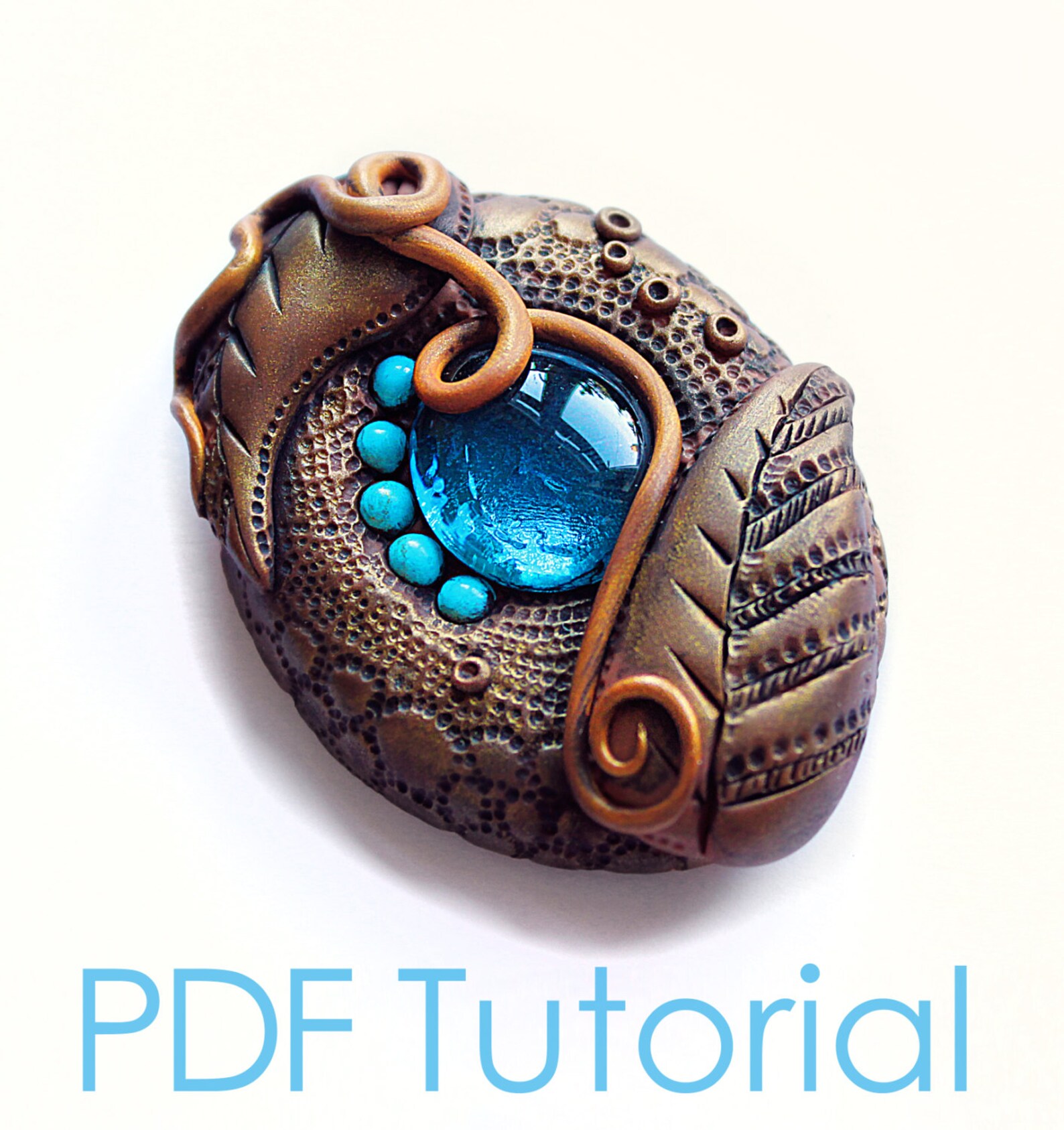 Organic Polymer Clay Brooch PDF Tutorial Leather Effect - Etsy