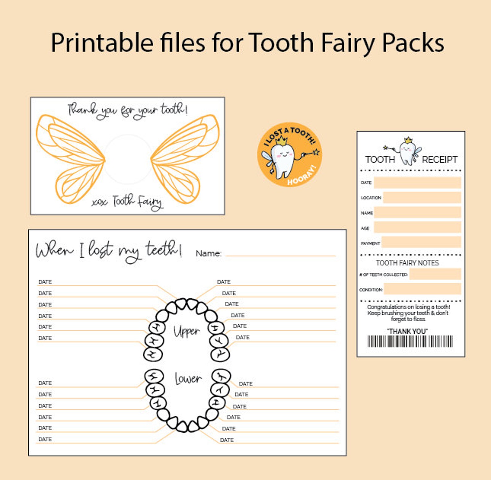 Tooth Fairy Pack - Printable Vector Files - Etsy
