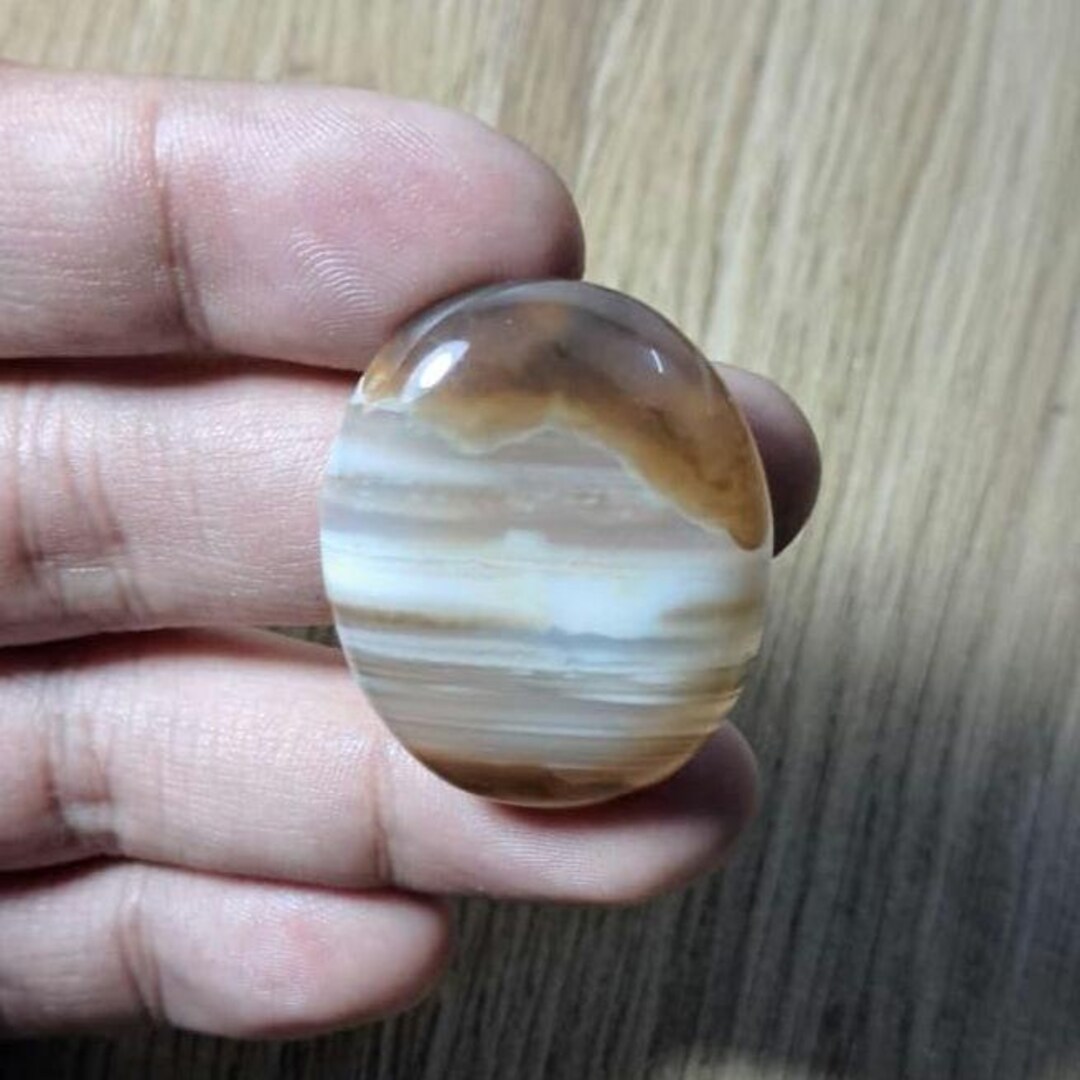 Natural Sulemani Akik Stone 65.70 Carat 35x29x7 Mm Protective Brown ...