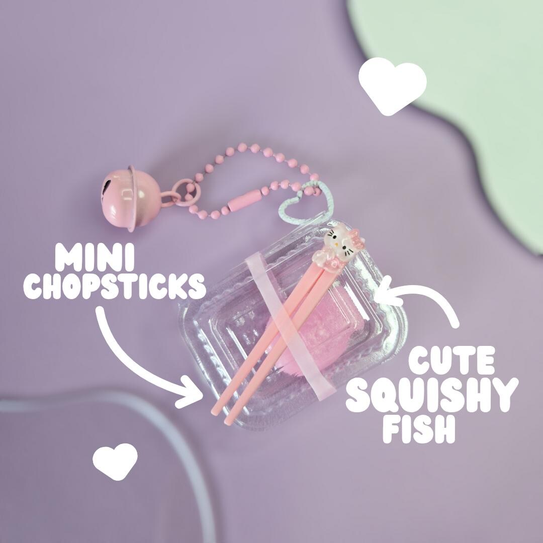 Cute Kawaii Keychain Cute Japanese Snacks Pink Hello Kitty Taiyaki Mini ...