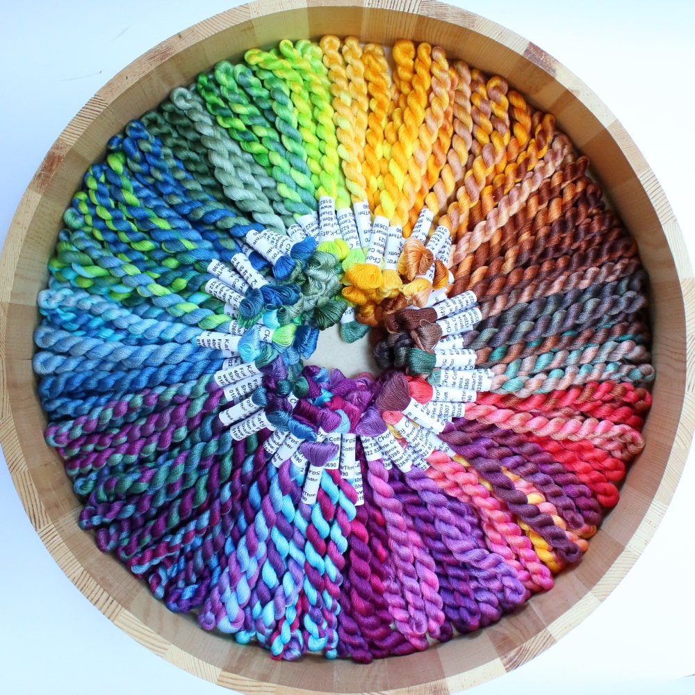 Hand Dyed Fine Cotton Perle Thread for Embroidery, Quilting, Creative ...