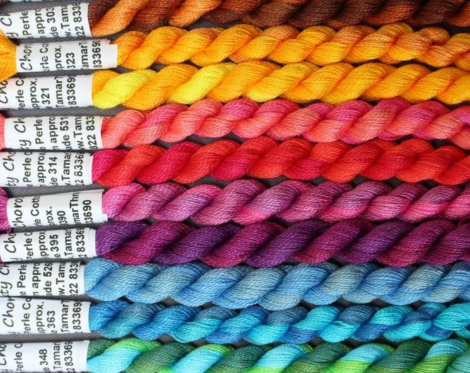 Hand Dyed Thread Fine Cotton Perle for Embroidery, Quilting, Lacemaking ...