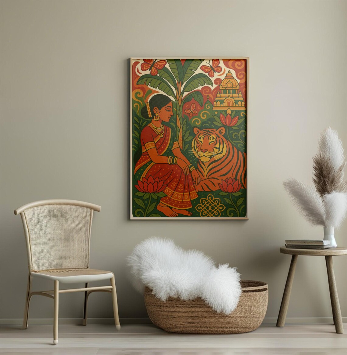 Thamizh Poovizhi – Tamil Folk Art Wall Print | Cultural Poster | South ...
