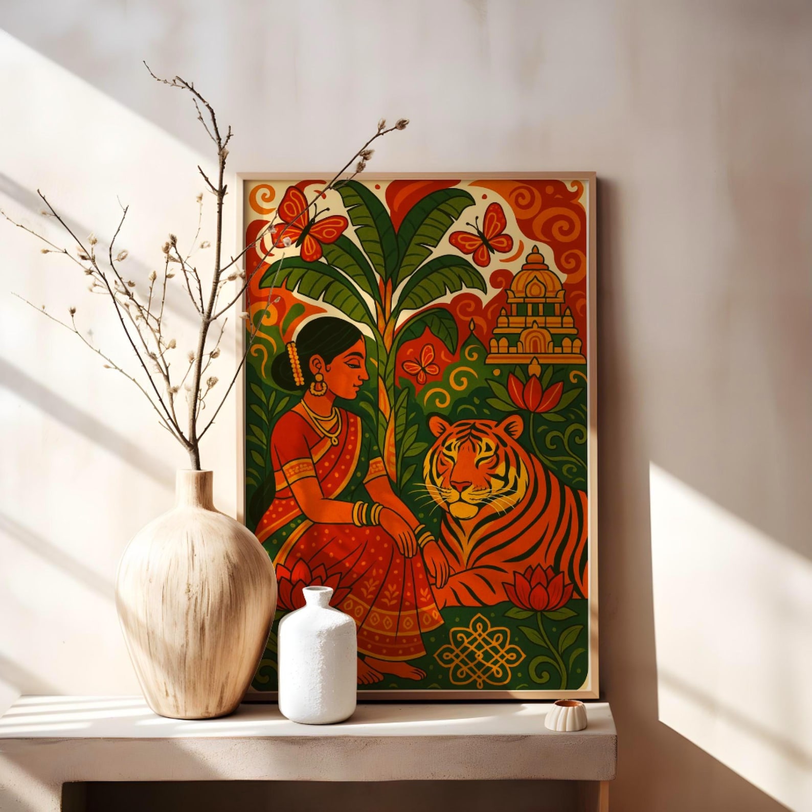 Thamizh Poovizhi – Tamil Folk Art Wall Print | Cultural Poster | South ...