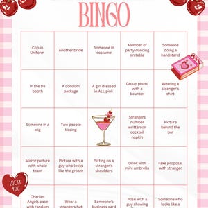 Bachelorette Cherry Bingo Template - Etsy