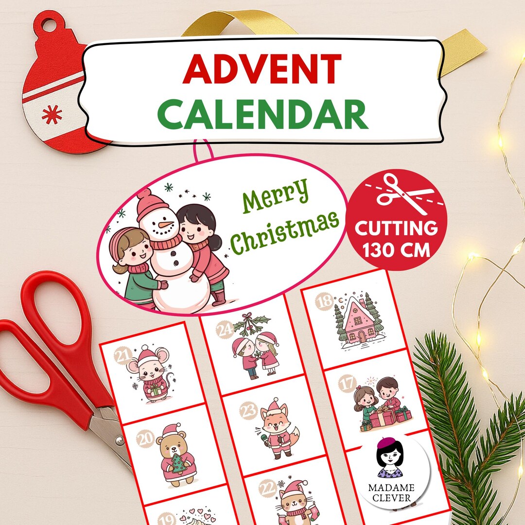 Printable Paper Advent Calendar | Cut-out Christmas Countdown | DIY ...