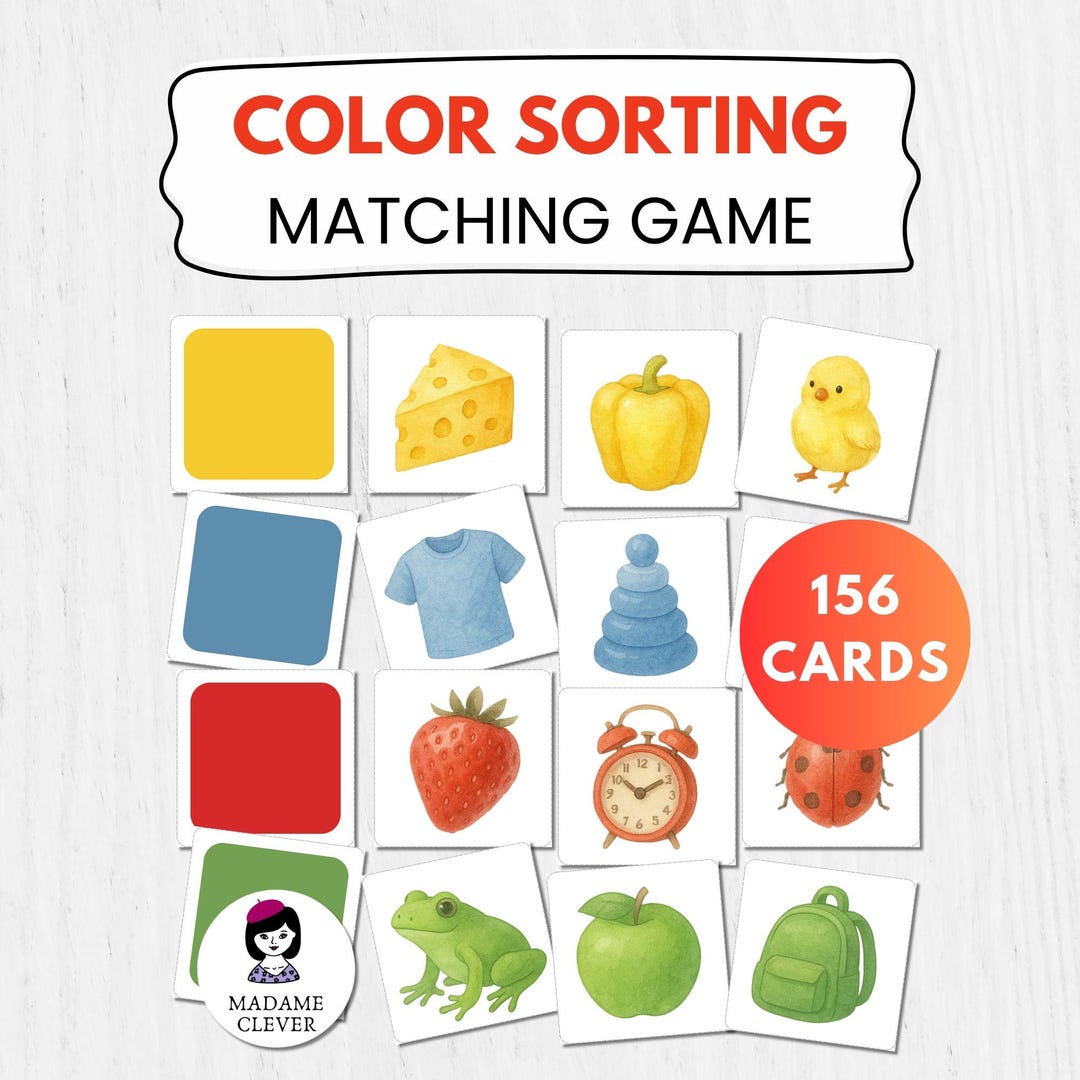 Printable Color Sorting Cards for Toddlers – Montessori Color Matching ...