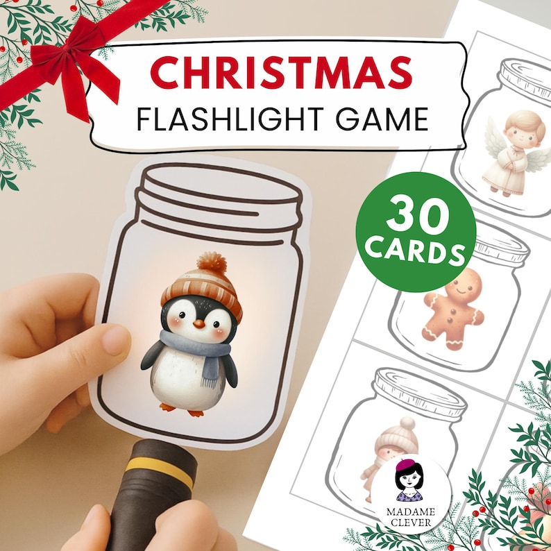 Christmas Printable Flashlight Reveal Game | Winter | Christmas ...