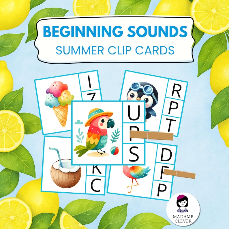 Beginning Sound Summer - Worksheets - Printable - Kindergarten ...
