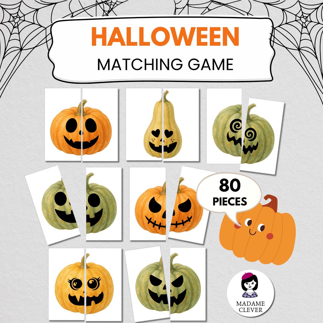Printable Halloween Matching Game for Toddlers and Preschoolers | Find ...