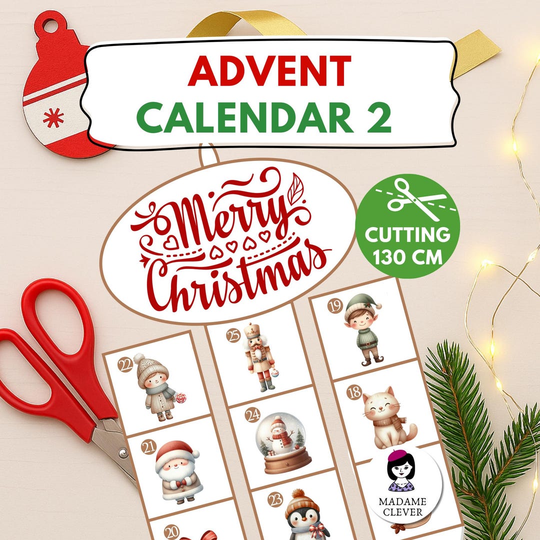 Printable Paper Advent Calendar | Cut-out Christmas Countdown | DIY ...