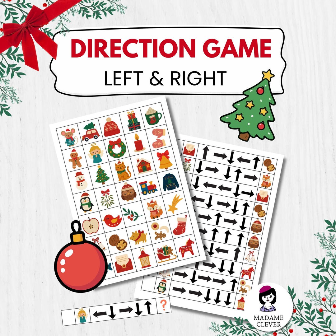 Christmas Direction Game for Kids | Preschool Learning (instant ...