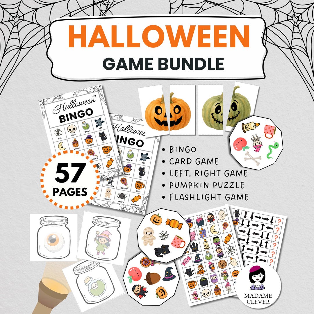 Halloween Bingo, Halloween Flashlight Game, Halloween Games, Halloween ...