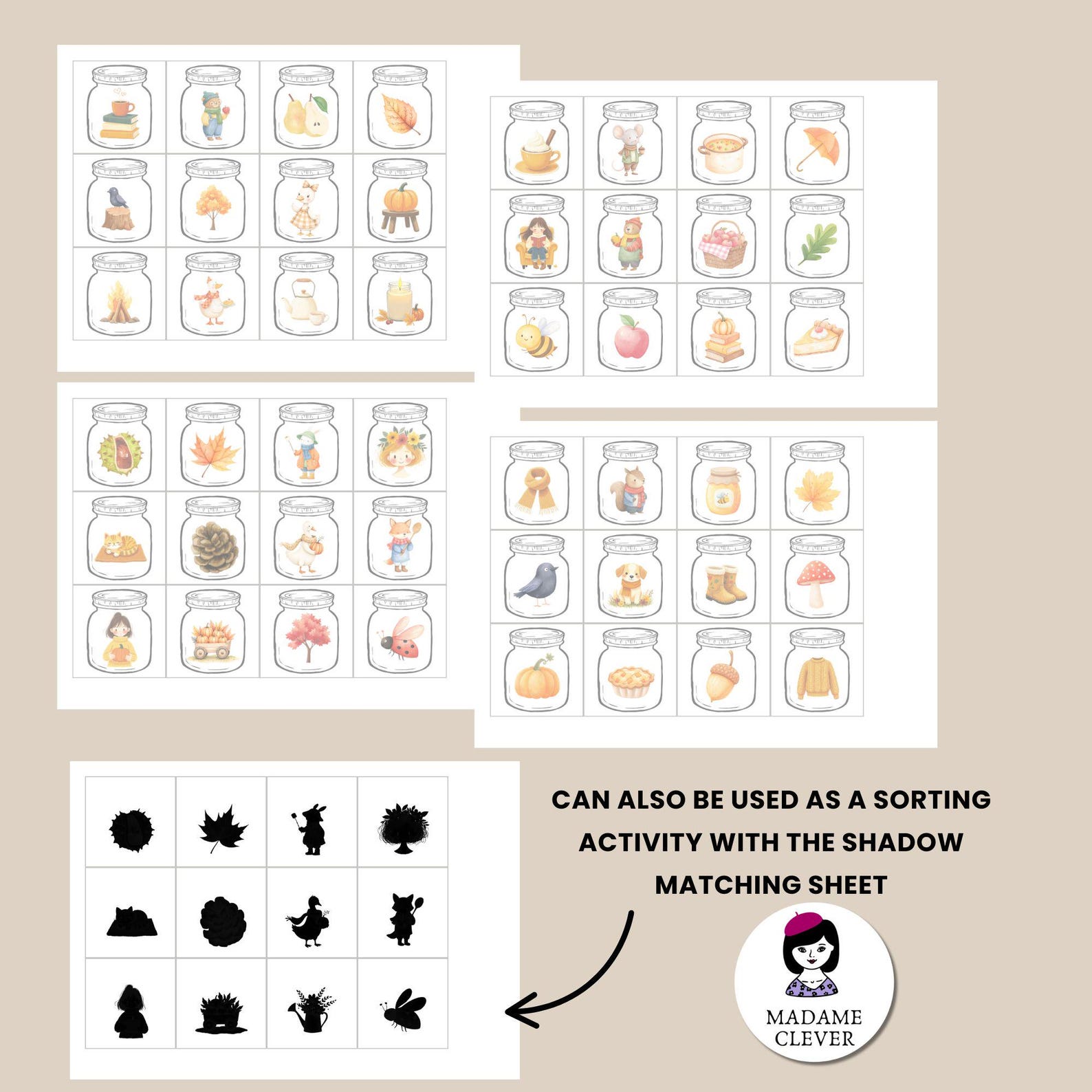 Fall Printable Flashlight Reveal Game | Hidden Picture Activity ...