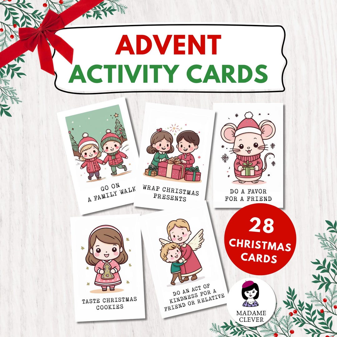 Printable Advent Activity Cards for Advent Calendar, Advent Calendar ...