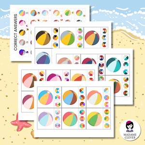 Beach Ball Colors Clip Cards | Printable Color Recognition & Matching ...