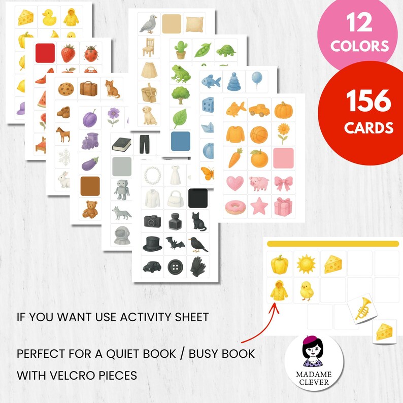 Printable Color Sorting Cards for Toddlers – Montessori Color Matching ...
