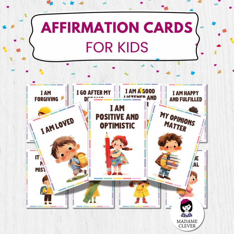 Affirmation Cards for Kids Printable Kids Affirmation Cards Positive ...