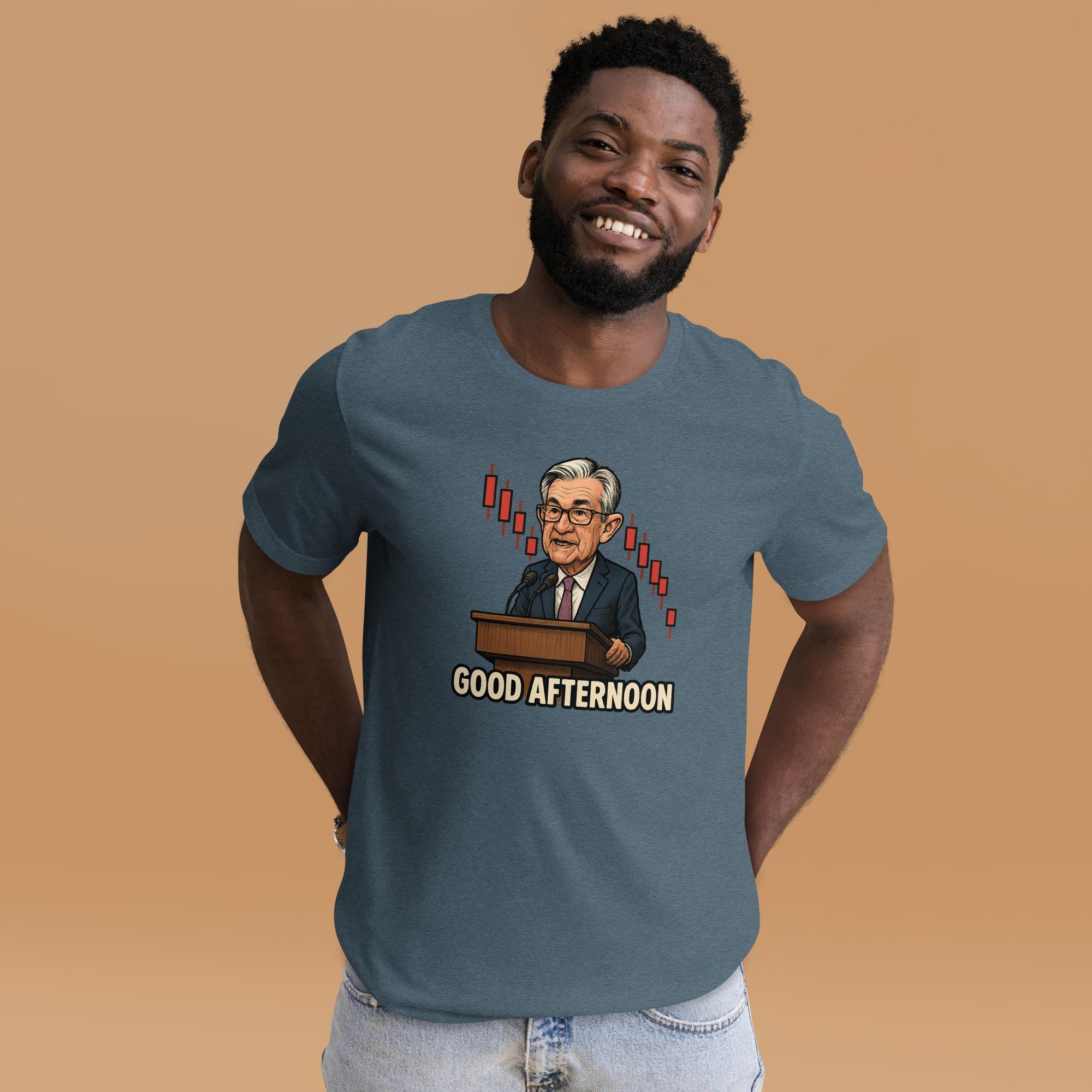 Jerome Powell Meme T-shirt: "good Afternoon" Trader Humor - Etsy