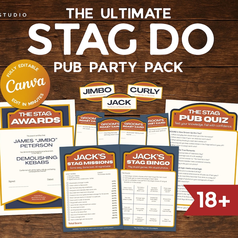Stag Party Pack Cards - Etsy UK