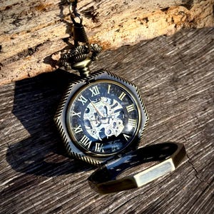 Hexagonal Mechanical Pocket Watch, Antique Style Steampunk Roman Dial ...