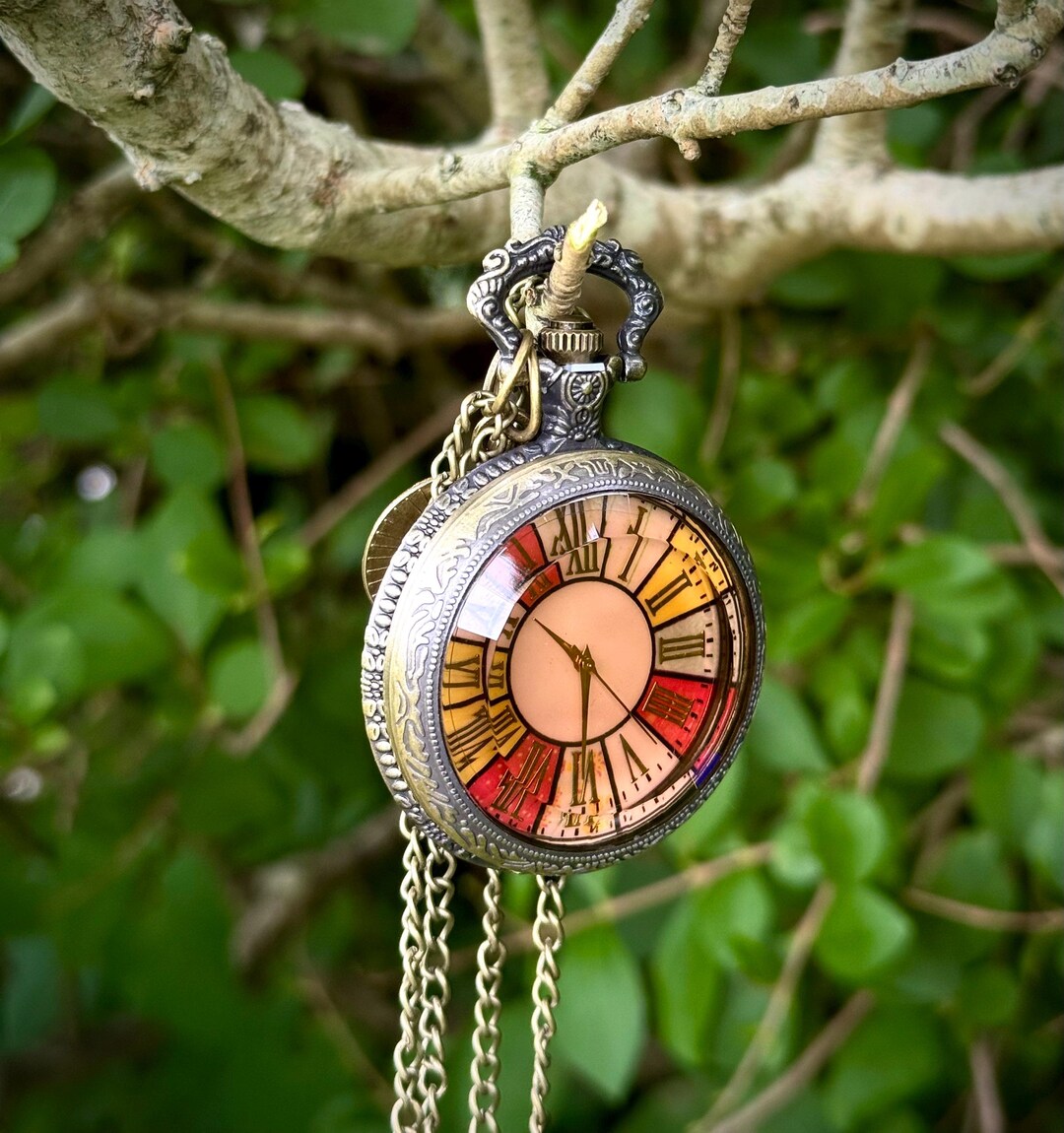 Steampunk Pocket Watch With Glass Cover, Antique Style Pendant ...