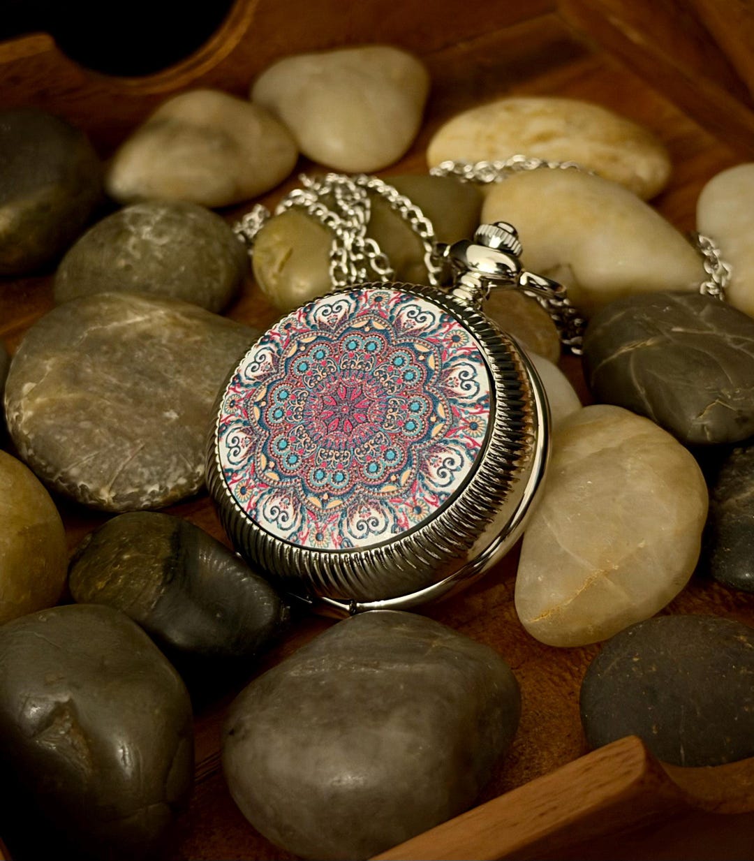 Pocket Watch With Rotating Mandala Spinner, Unique Lid Design ...