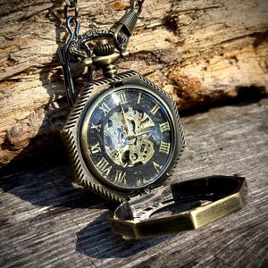 Hexagonal Mechanical Pocket Watch, Antique Style Steampunk Roman Dial ...