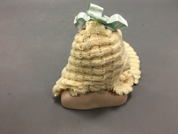 Antique Victorian Baby Bonnet with Lappets, Rare Ivor… - Gem