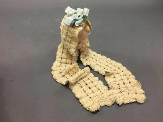 Antique Victorian Baby Bonnet with Lappets, Rare Ivor… - Gem