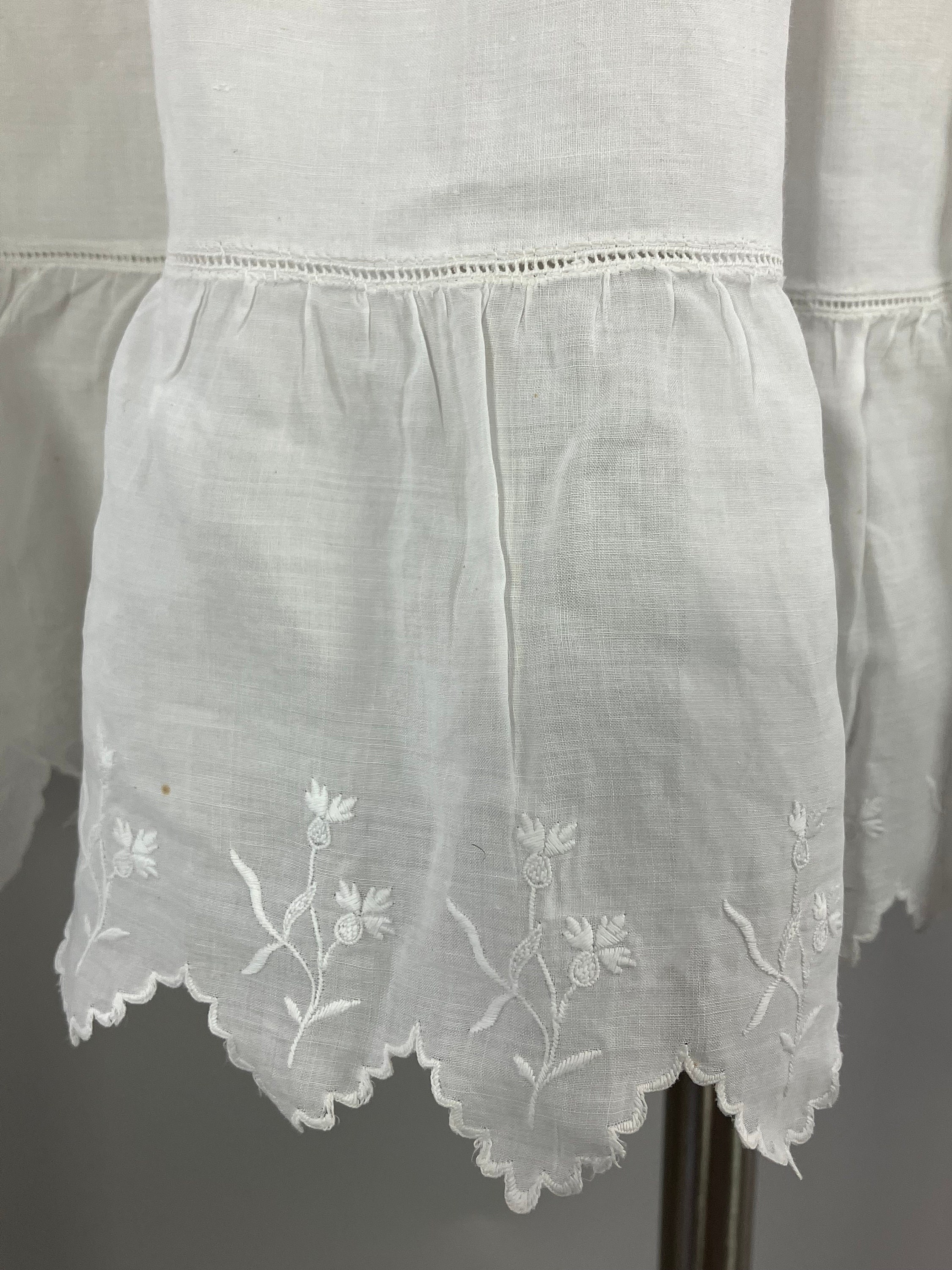 1900s Edwardian Petticoat,antique Tiered Ayrshire Trimmed Short ...