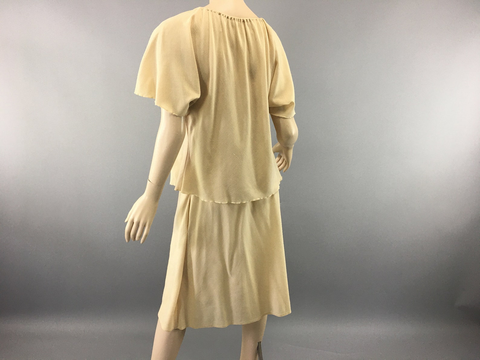 XS Vintage John Anthony Dress Beige 2 Piece Couture Blouse | Etsy