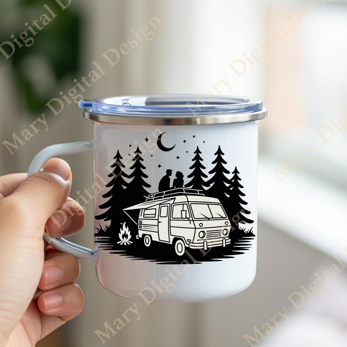 Couple RV Camping Png Sublimation Design, Camping Clipart, Black and ...