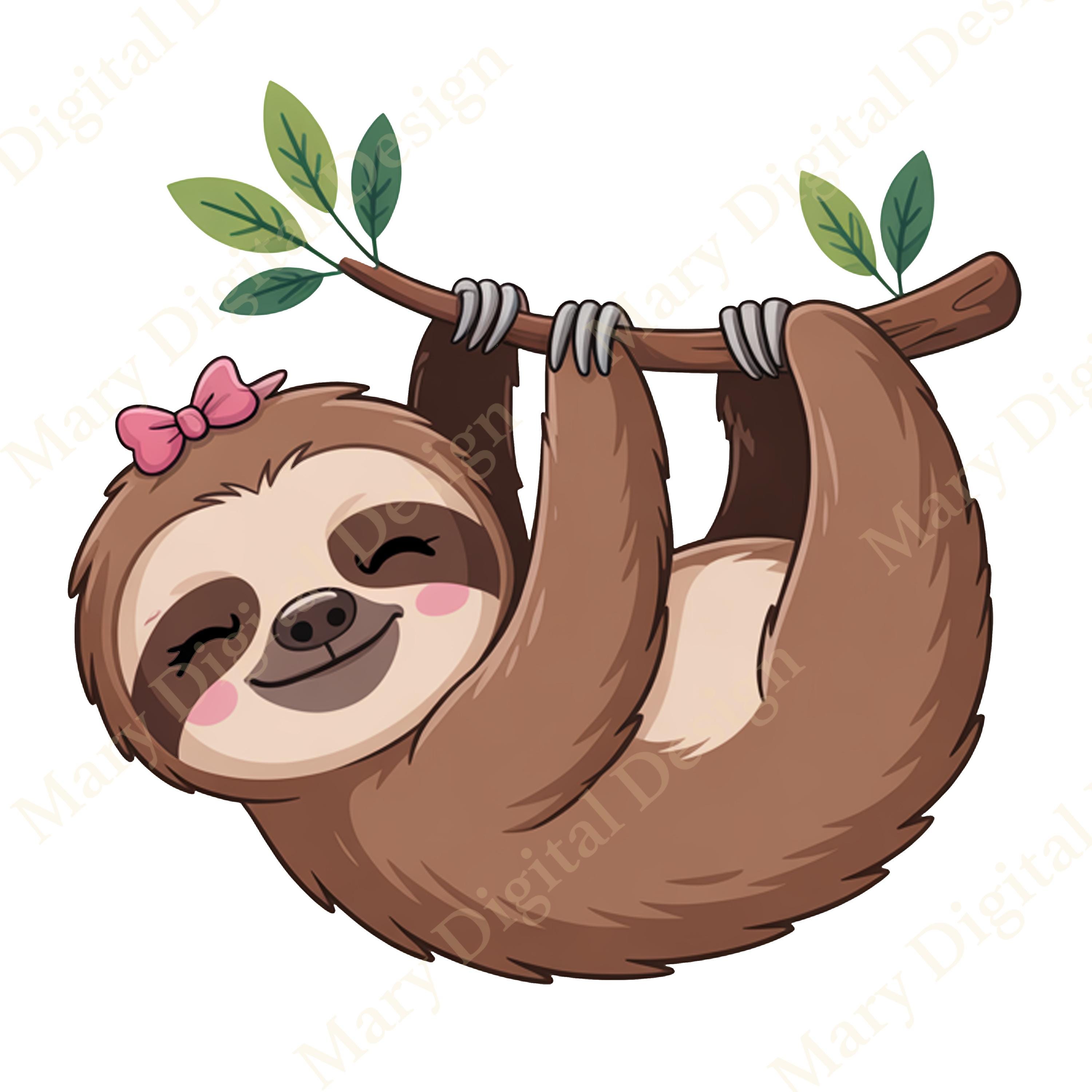 Cute Sloth Hanging PNG Sublimation Design, Digital File , Hang in There ...