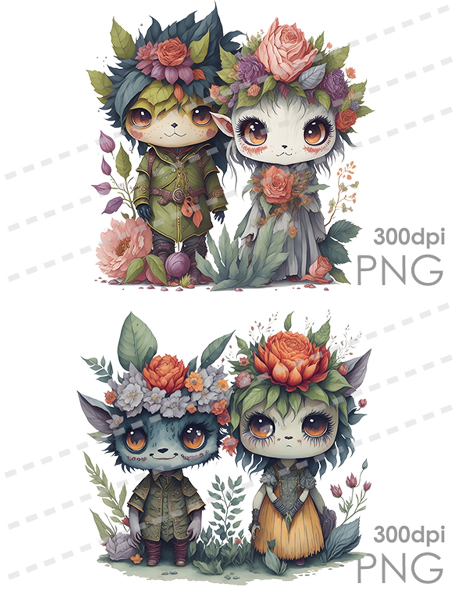 Little Fancy Monster Clipart, Little Fancy Monster PNG, Digital ...